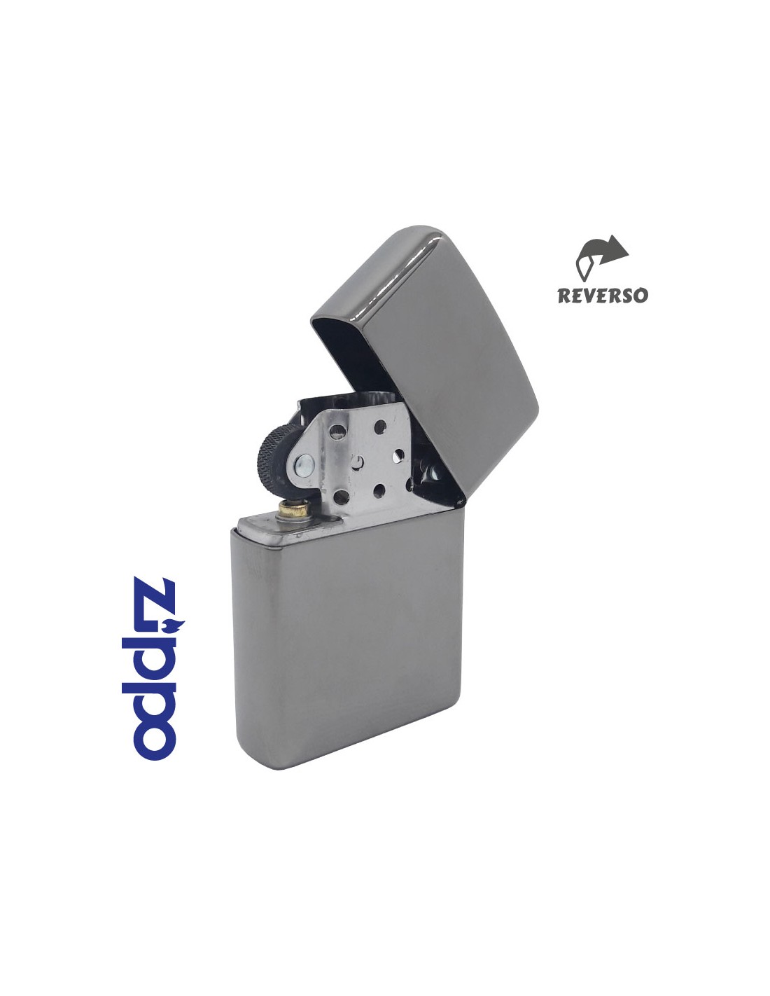 Encendedor ZIPPO plateado oscuro brillo personalizado con IMAGEN A COLOR