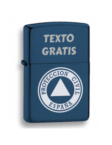 Encendedor azul mate personalizado con LOGO (mecha gasolina)