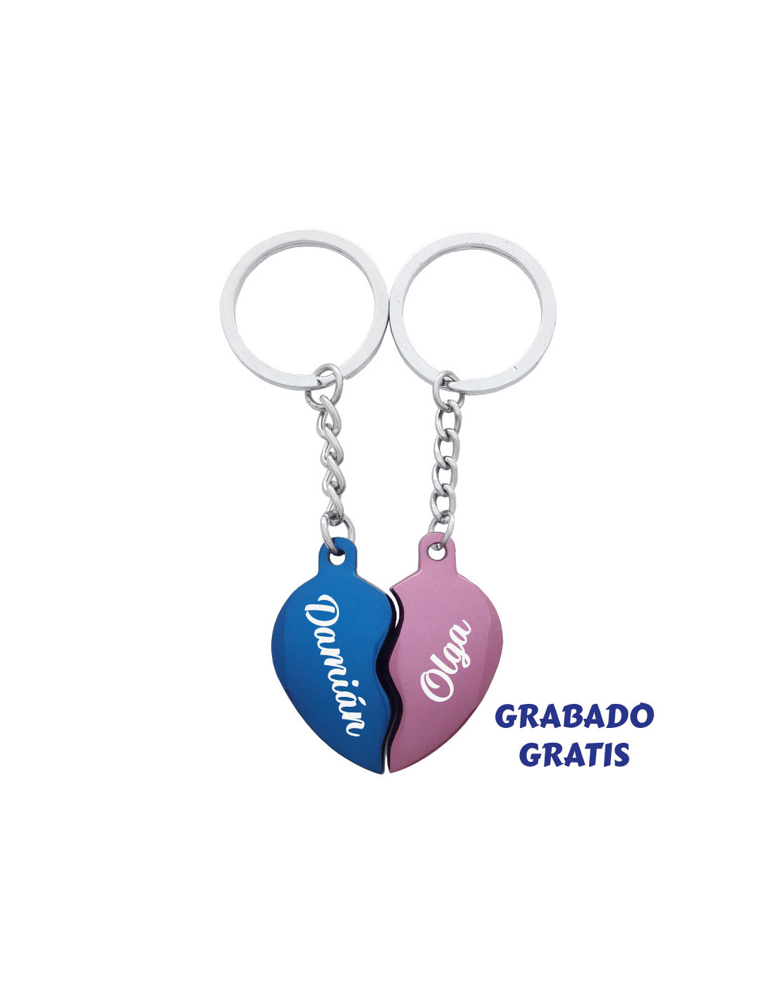 Llavero corazón partido personalizado 【Grabado Gratis】