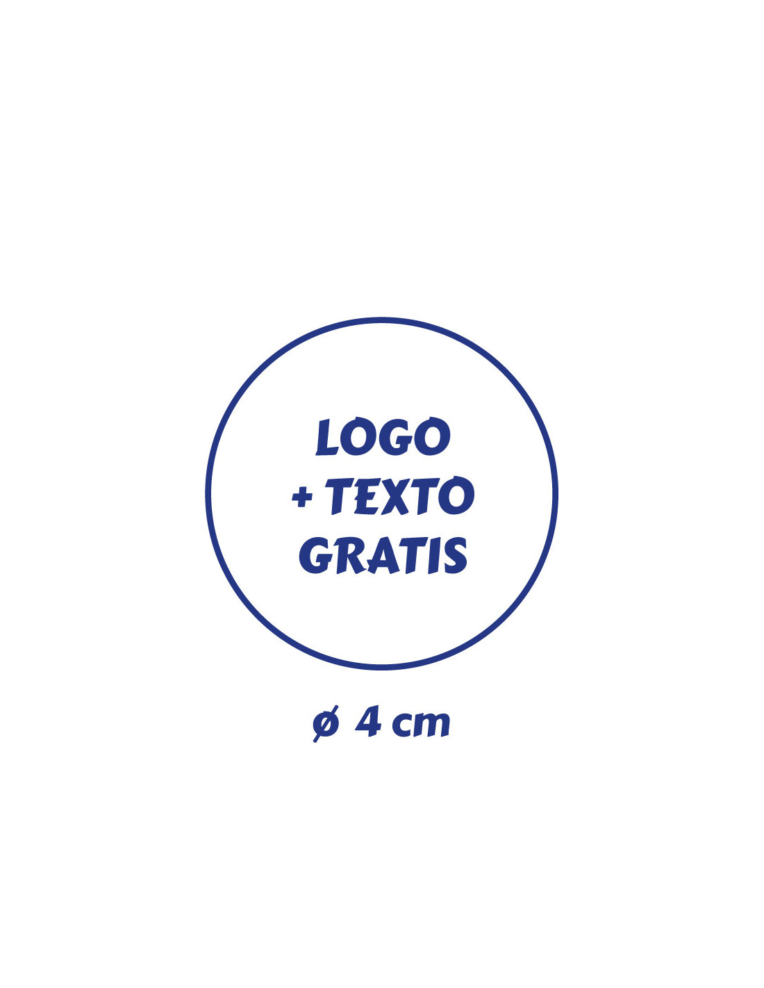 Sello de caucho redondo personalizado con logo y texto (4 cm)