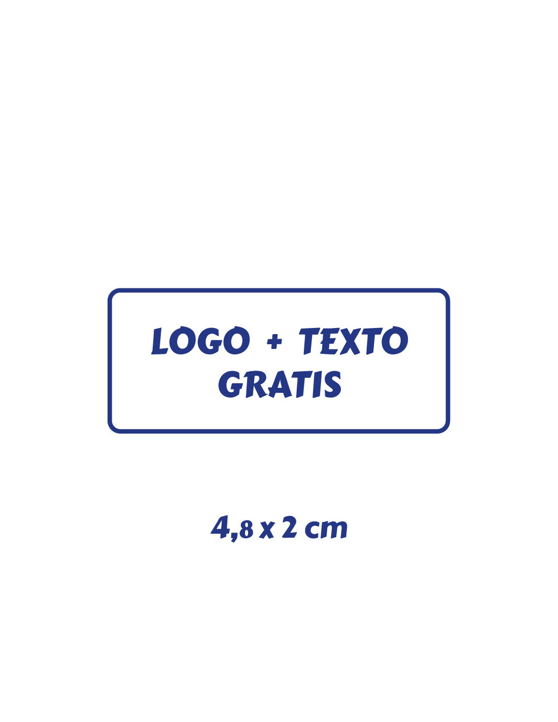 Sello de caucho personalizado con logo y texto (4,8 x 2 cm)