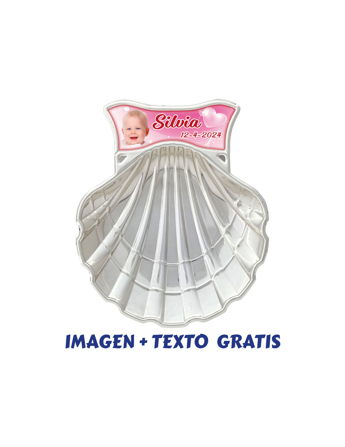 Concha de bautizo personalizada con IMAGEN A COLOR